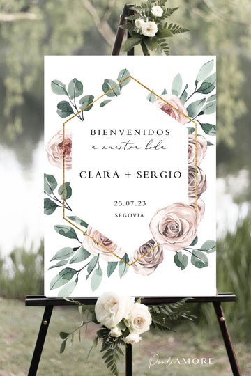 Cartel Bienvenida Boho Floral | ¡Edita y descarga! – Ponle Amore
