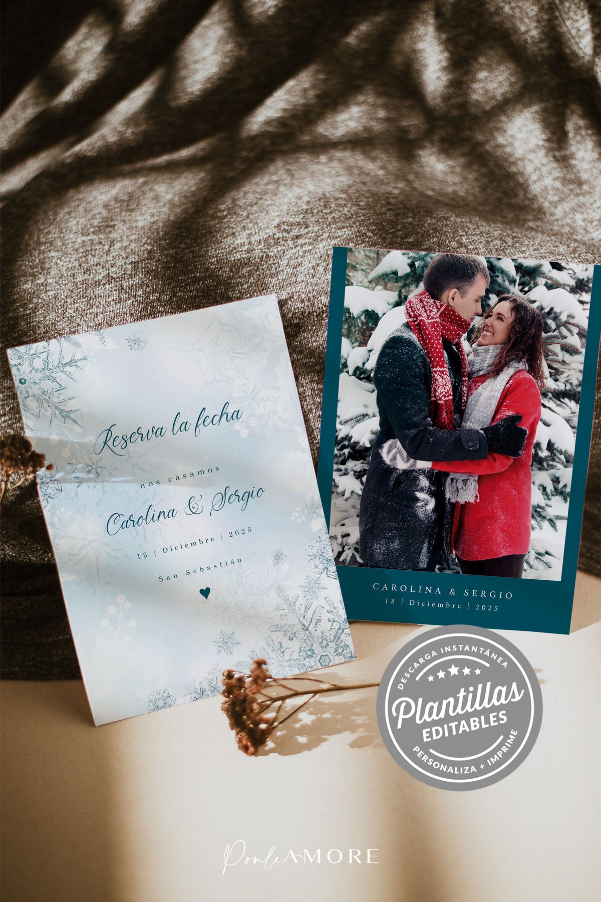 ️ Reserva la Fecha Winter Wonderland | ¡Edita & Imprime al Instante ...